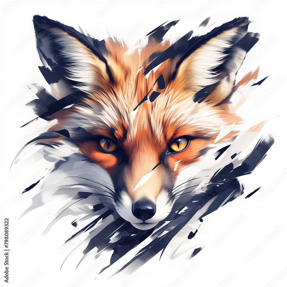 Fox badge for t-shirt design. Animal fox concept poster. Creative ...