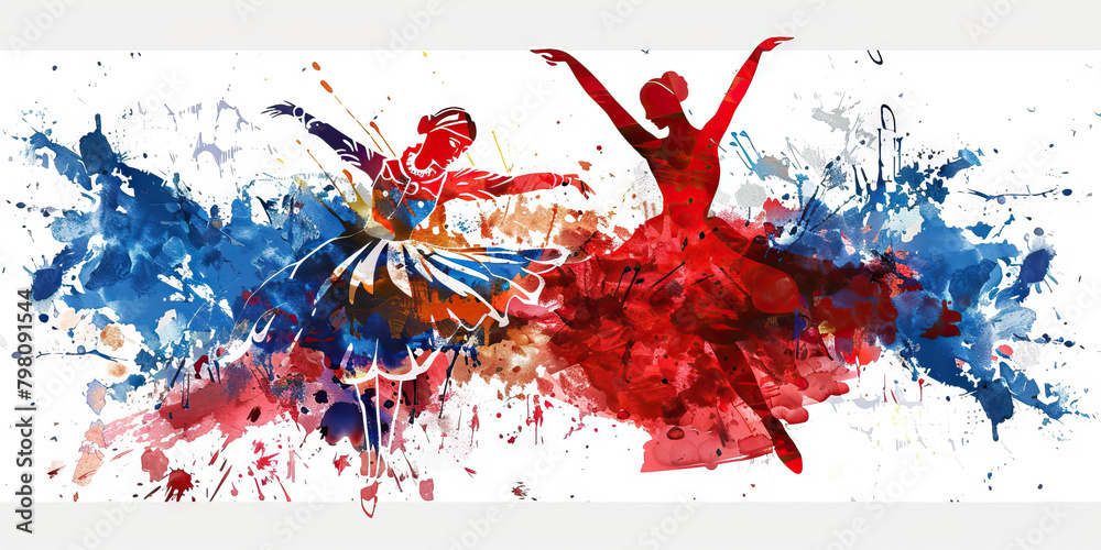 Russian Flag with a Matryoshka Doll Painter and a Ballet Dancer ...