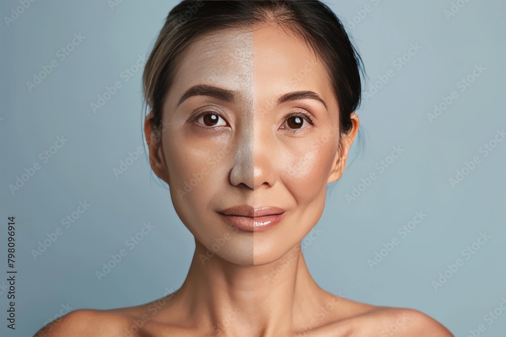 Aging cream portrayals focus on skin health enhancements in full color ...