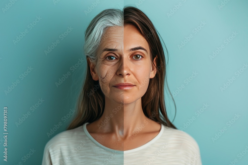 Visual lift and representation smooth wrinkles, showing age progression ...