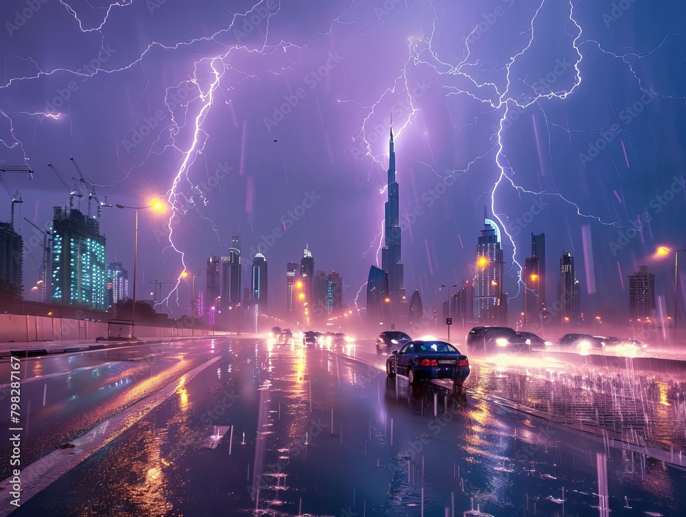 In Dubai and Abu Dhabi, the United Arab Emirates, rain, storms ...