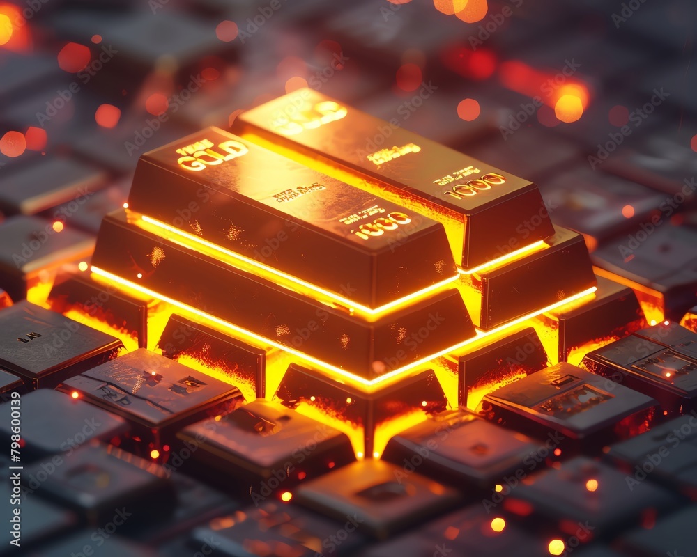 Design a visually stunning 3D composition highlighting a stack of ...