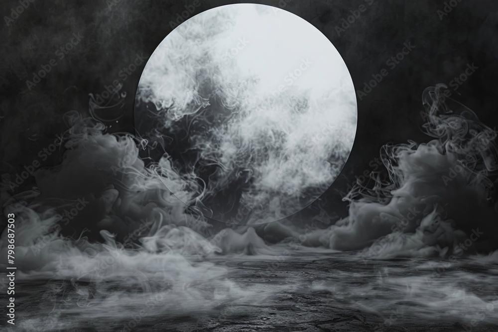 Isolated Transparent Circle Smoke Black Fog Dramatic Overlay Monochrome ...