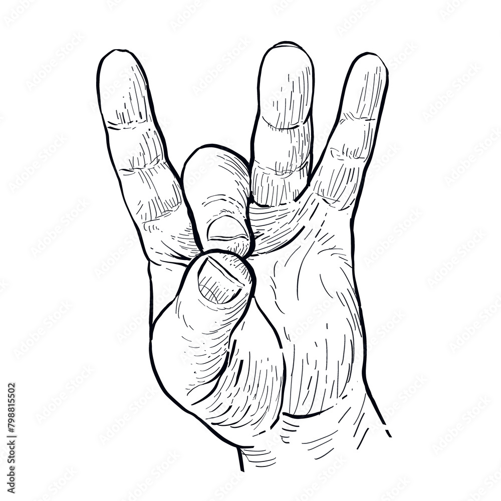 Close-up of thumb and middle finger touching each other, hand language ...