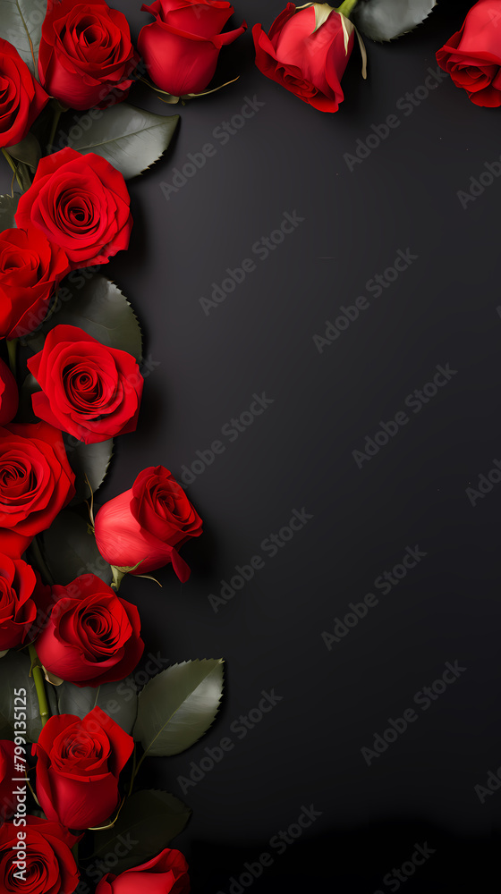 red rose border Stock Illustration | Adobe Stock
