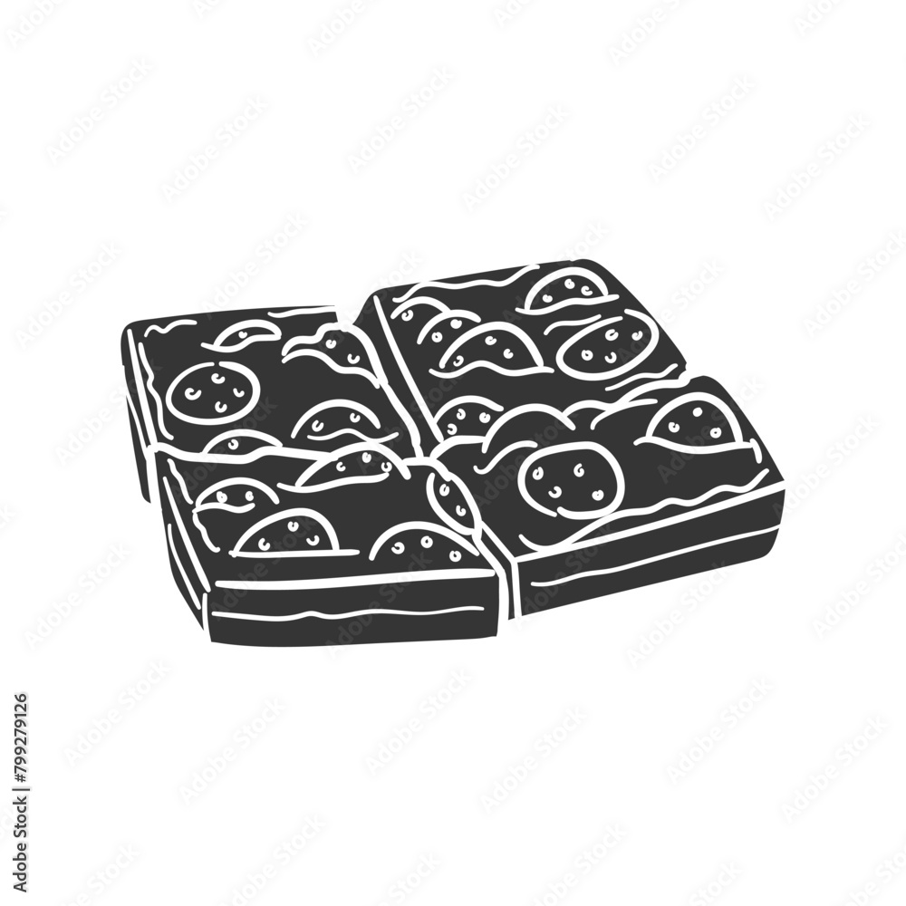 Detroit Pizza Icon Silhouette Illustration. Fast Food Vector Graphic ...