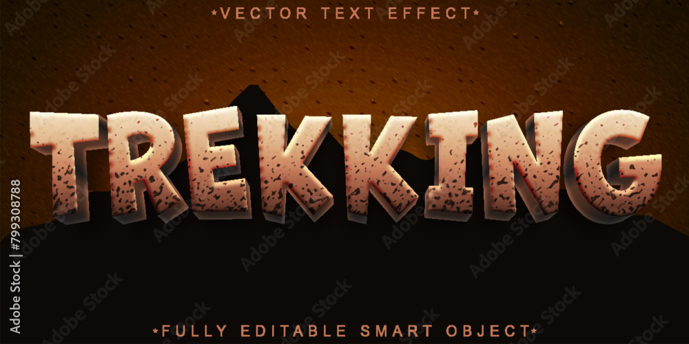 Mountain Trekking Vector Fully Editable Smart Object Text Effect Stock ...