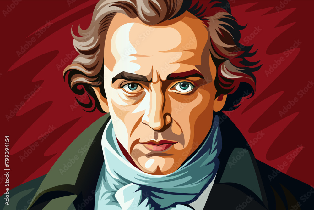 hyper-realistic portrait of a famous historical figure in 3D rendering ...