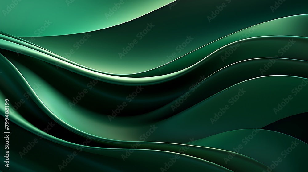 Abstract Green and Black Fabric Pattern: Intricate Curvy Lines Texture ...