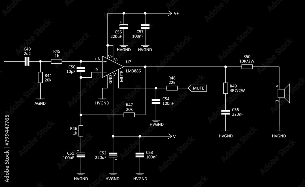 Schematic diagram of electronic device. Vector drawing electrical ...