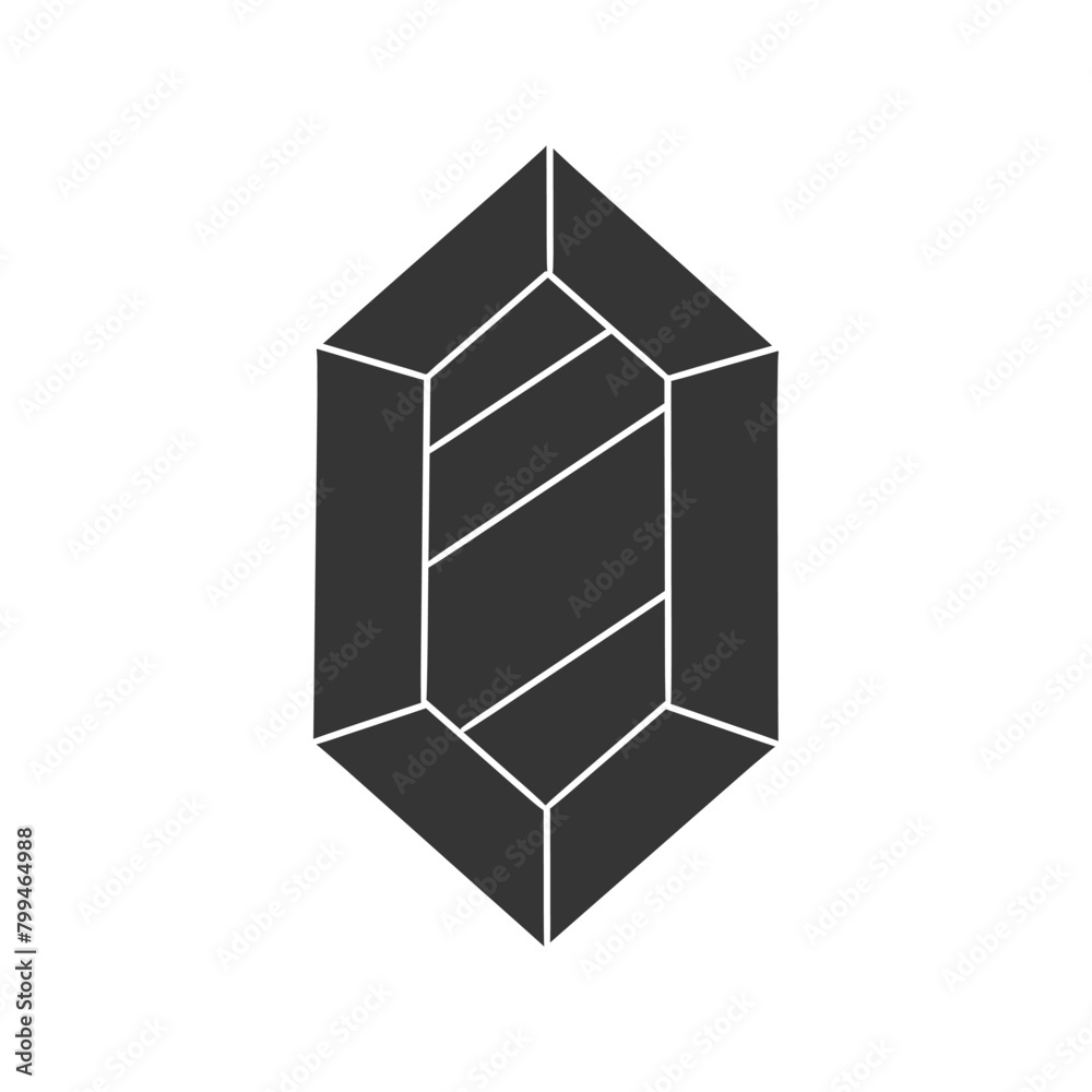 Emerald Icon Silhouette Illustration. Gemstone Vector Graphic Pictogram ...