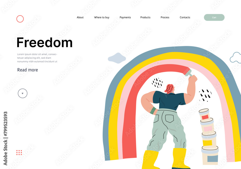 Life Unframed: Rainbow artist -modern flat vector concept illustration ...