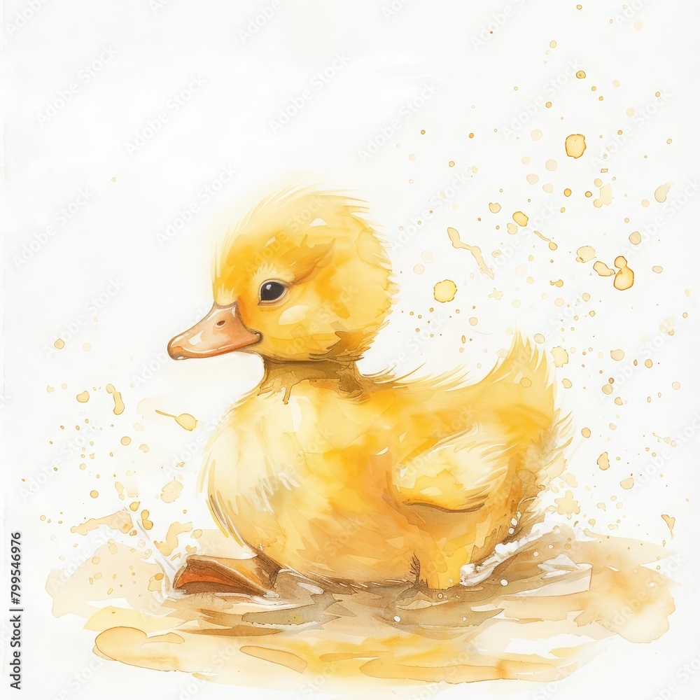 Enjoy a simple and sweet watercolor painting of a baby duckling ...