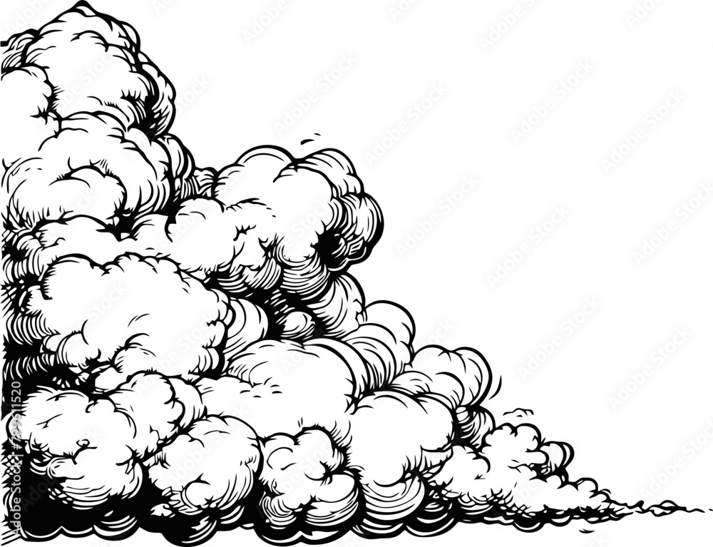 Cloud corner border drawing Stock Vector | Adobe Stock