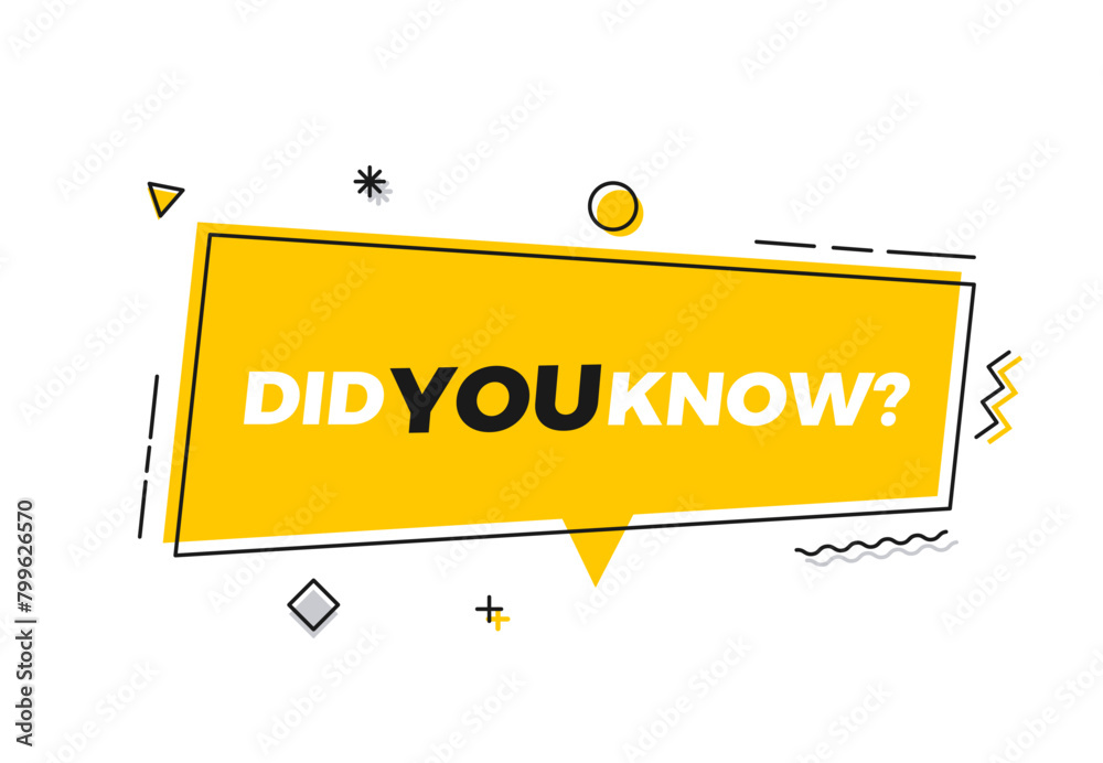 Did you know vector geometric speech bubble graphic element with text ...