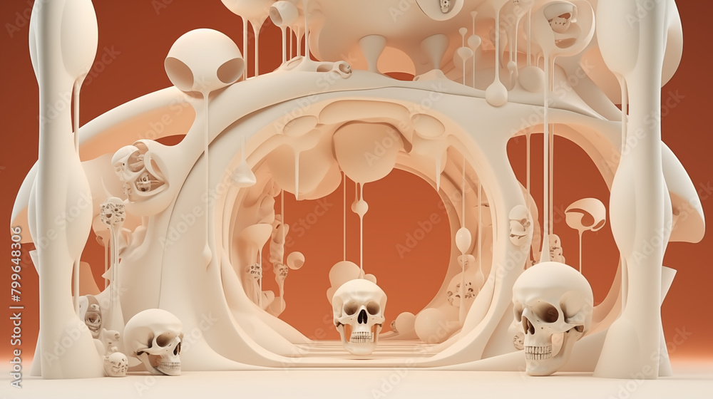 3d illustration symbolizes the exploration of skeletal structures ...