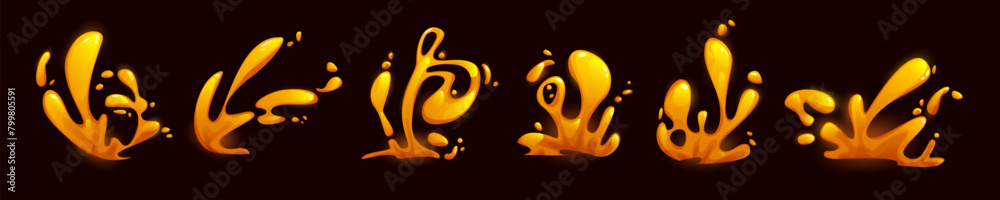 Magma and lava fire effect. 2d liquid volcano splash. Magic fx flame ...