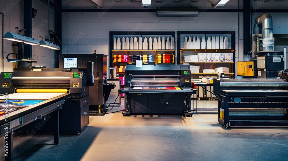 The production floor of a big digital printing company with large print ...