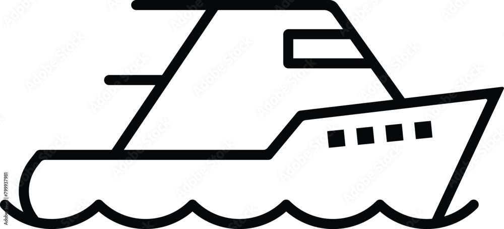 boat line icon collection. water transport symbol. vessels for sea ...