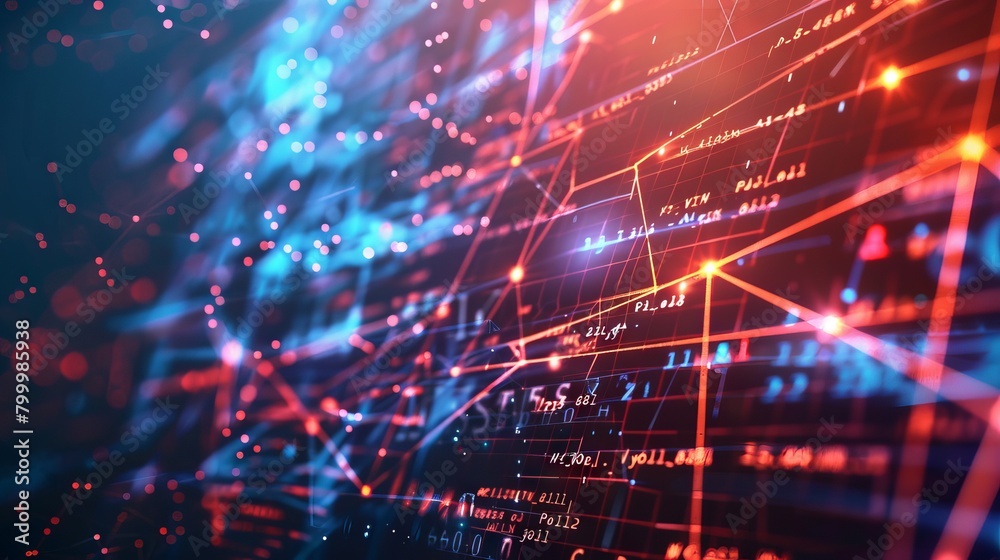 Vibrant digital seamless mathematical formulas: abstract futuristic ...