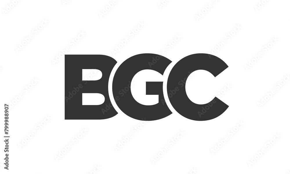 BGC logo design template with strong and modern bold text. Initial ...