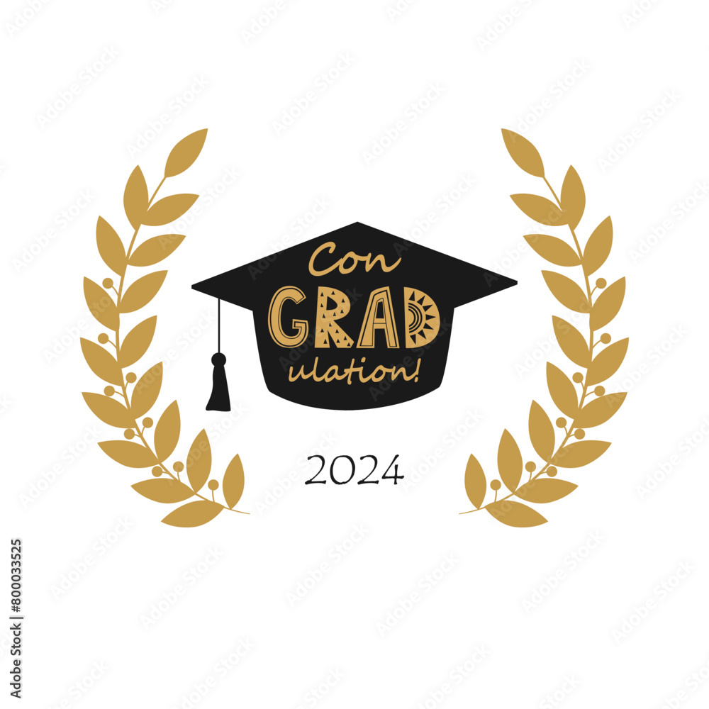 Congratulations on graduation, graduate cap with Congradulation ...