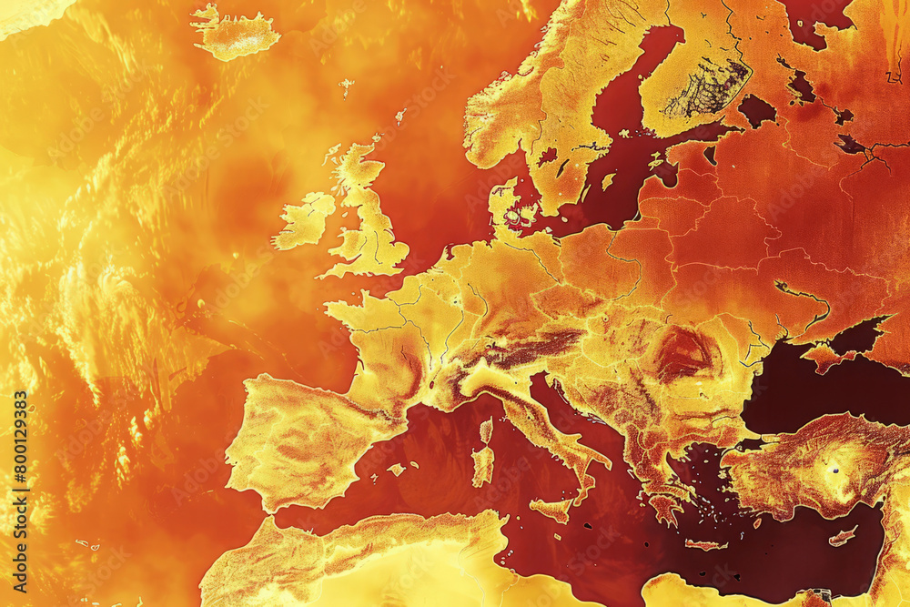 Satellite map illustrates the summer heat on the European continent ...