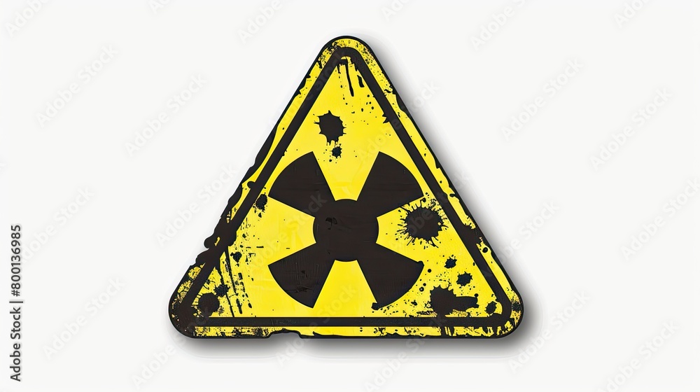 Vector Silhouette of Nuclear Sign: Yellow Triangle with Radiation ...