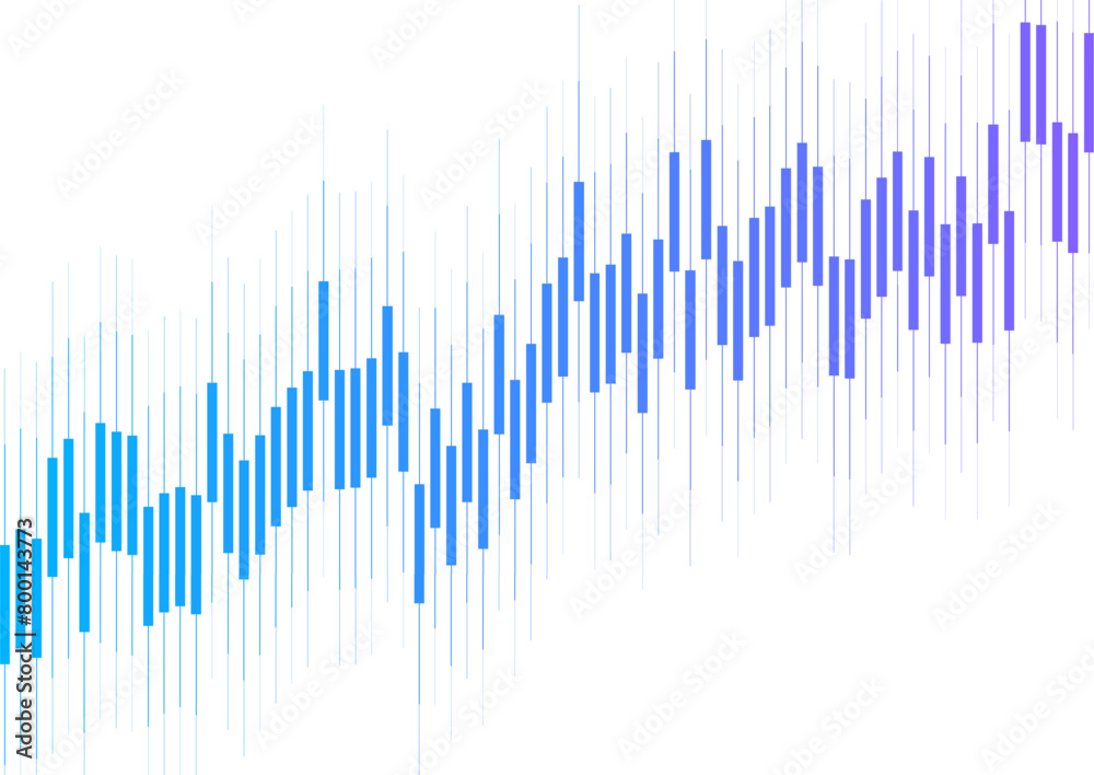 Abstract blue violet growing financial linear graph chart background ...