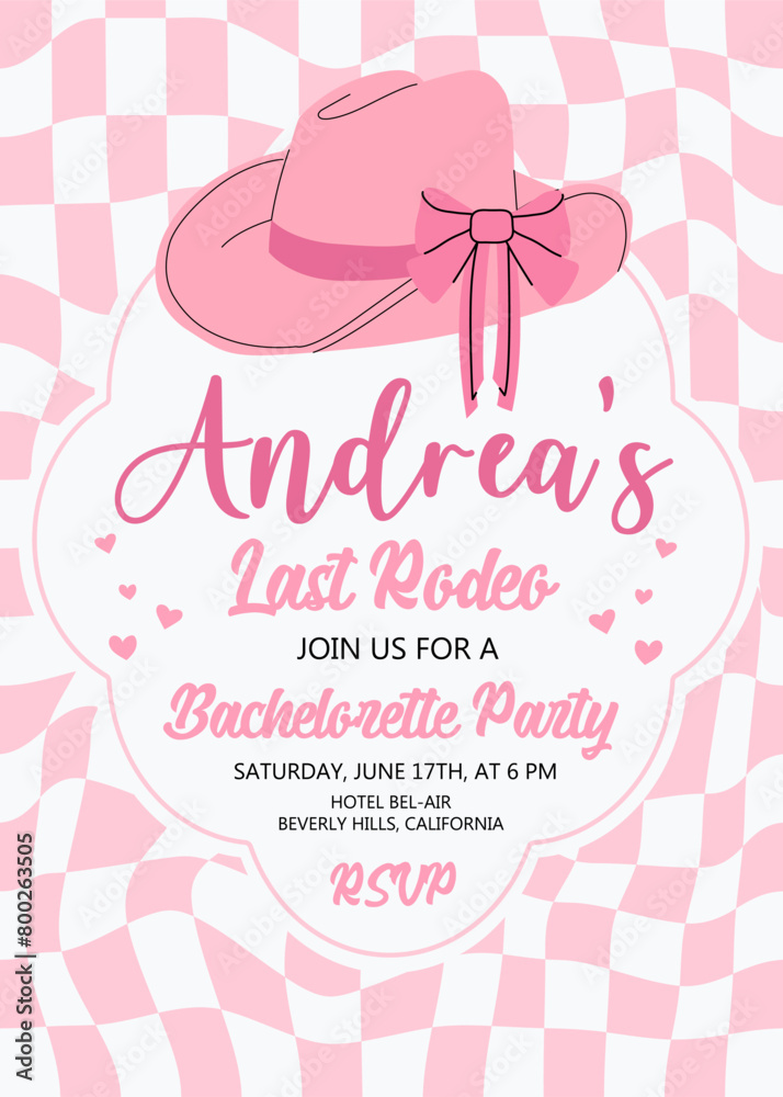 Hen Party invitation card. Last rodeo bachelorette party invitation ...