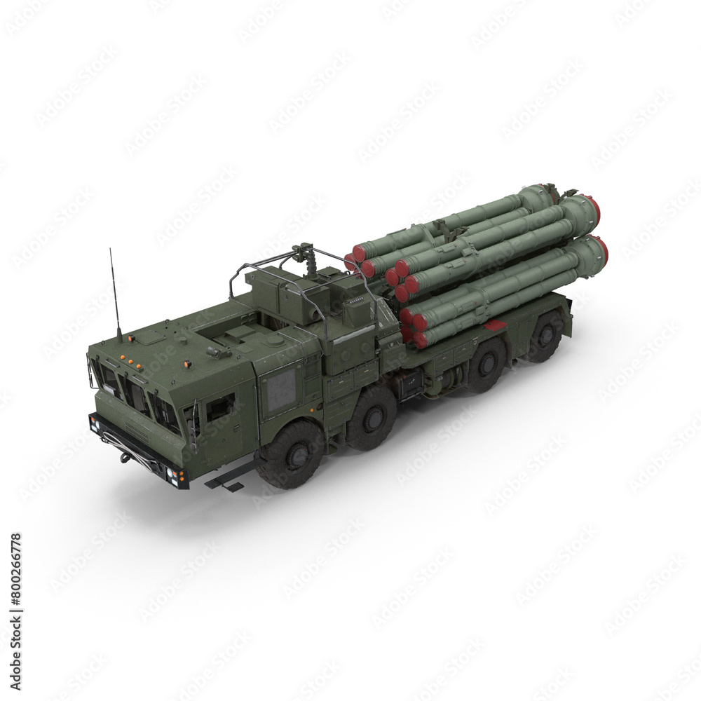 Ilustrace Realistic 3D Isometric S300, S400 missile system. Long range ...