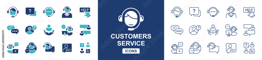 online support assistance icon vector set virtual customer service ...