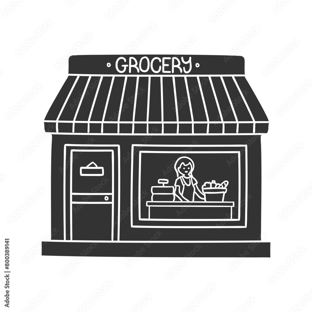 Grocery Shop Icon Silhouette Illustration. Supermarket Vector Graphic ...