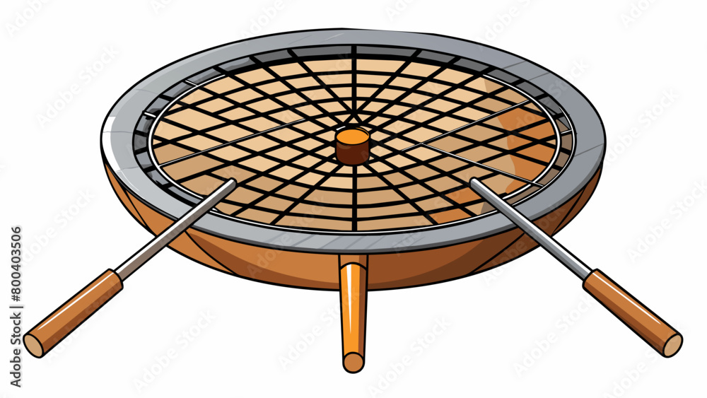 A circular metal grate with adjustable prongs that can be p over a ...