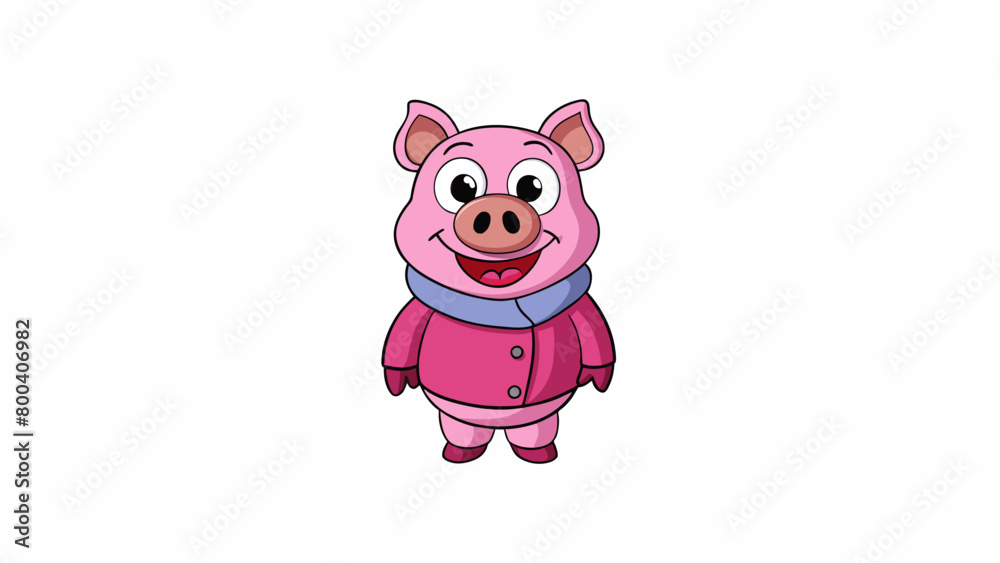 An adorable pink pig costume with a snout curly tail and floppy ears ...