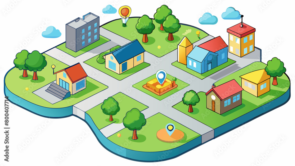 Neighborhood Map A neighborhood map that highlights the key features ...