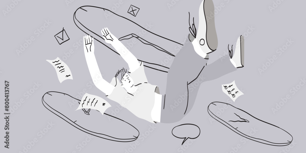 Urgency, stress or anxiety at office routine, overload or overworked ...