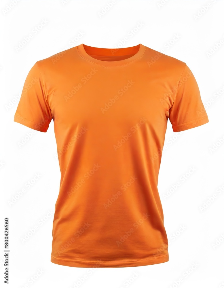 orange t shirt front and back view, isolated on white background. Ready ...