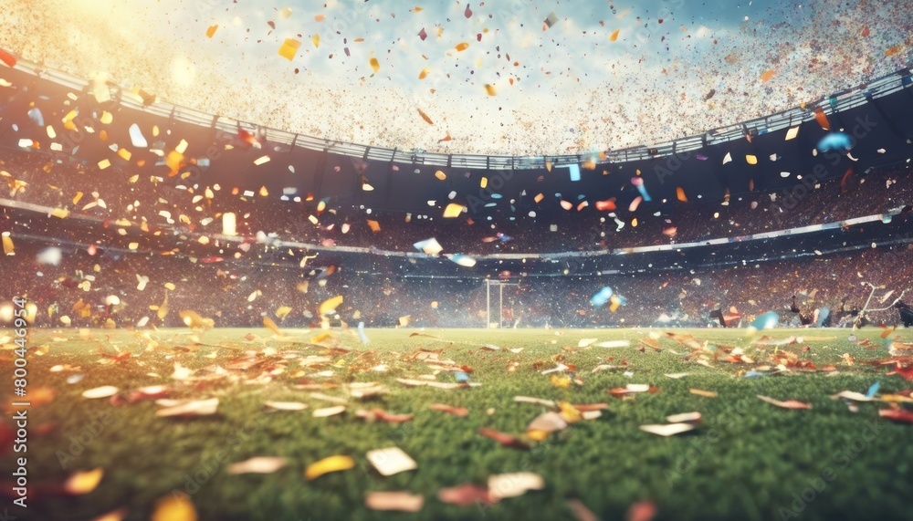 'the confetti. soccer stadium confetti football team goal championship ...