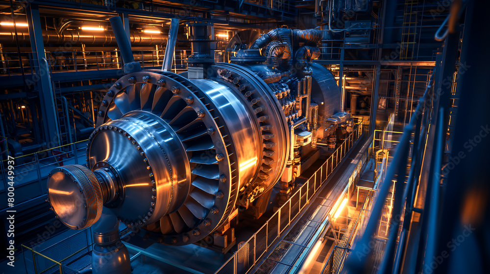 Pipes and refining machines, Gas turbine electrical power, Steam ...