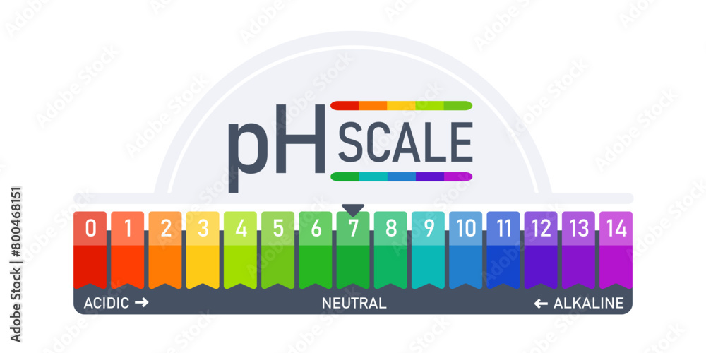 pH scale indicator chart diagram acidic alkaline measure. Acid-base balance infographic Stock ...