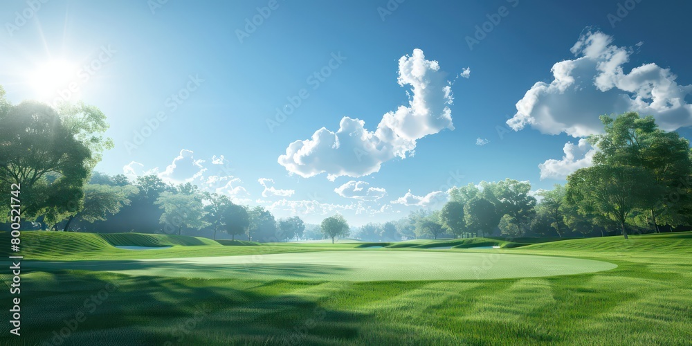 beautiful golf course with a minimalist feel and soft light Stock Photo ...