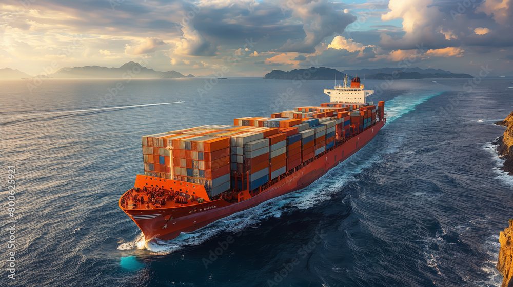 Container transportation and logistics operations unfold seamlessly ...