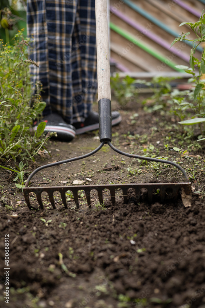work tools for sowing, objects for harvesting and sowing the ...