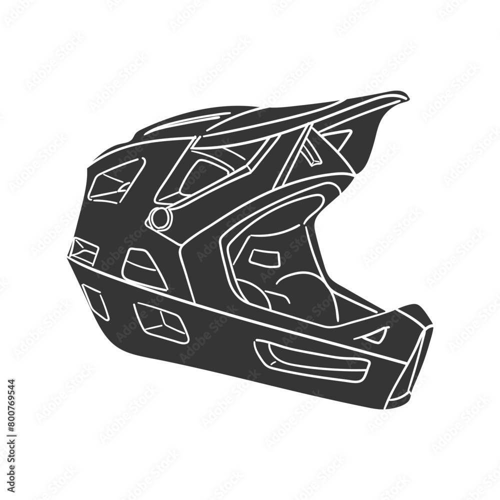 Full Helmet Icon Silhouette Illustration. Racing Vector Graphic ...