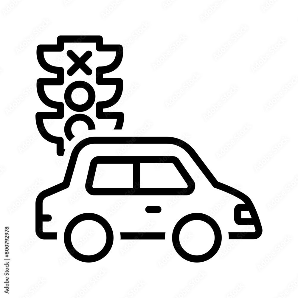 Vector black line icon for Traffic offence Stock Vector | Adobe Stock