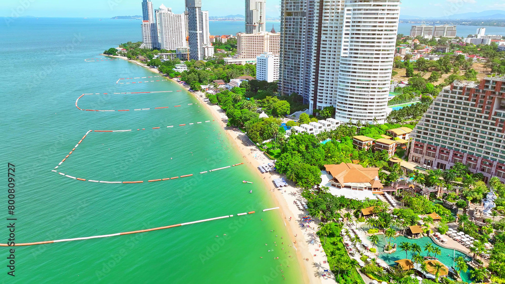 Pattaya Beach's scenic aerial perspective showcases its captivating ...