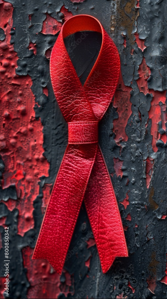 Hope and Awareness: Colorful AIDS Ribbon Symbol on Abstract Background ...