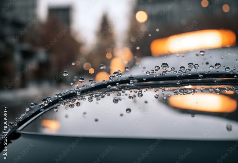 'wiper car glass drop dripped raindrop wet action background black ...
