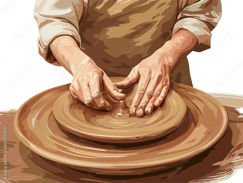 waiter background, Pottery - A person shaping clay on a pottery wheel ...